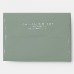 Sage Green Bridal Shower or Wedding Invitation Env Envelope | Zazzle