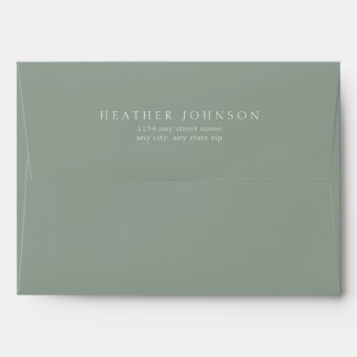 Sage Green Bridal Shower or Wedding Invitation Env Envelope | Zazzle