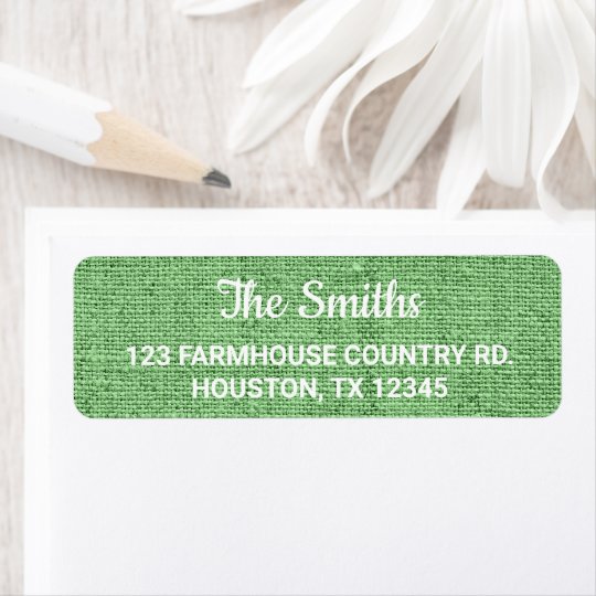 Sage Green Burlap Modern Rustic Label | Zazzle.com