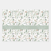 Sage green Christmas modern minimal botanical Wrap Wrapping Paper ...