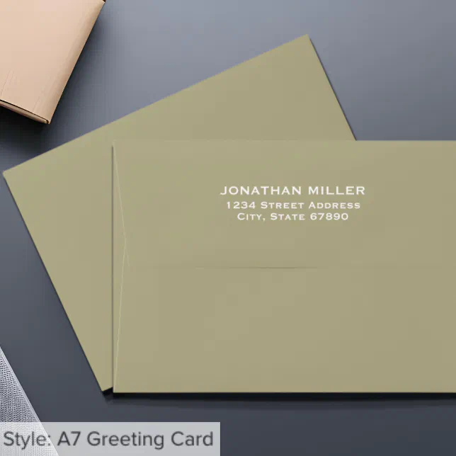 Sage Green Classic Type Back Flap Return Address Envelope | Zazzle