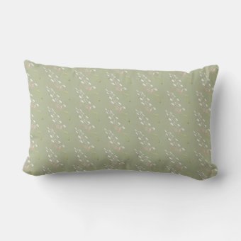 Sage Green, Cream, Rose Flecked Lumbar Pillow | Zazzle