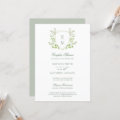 Sage Green Crest Monogram Modern Couples Shower Invitation | Zazzle