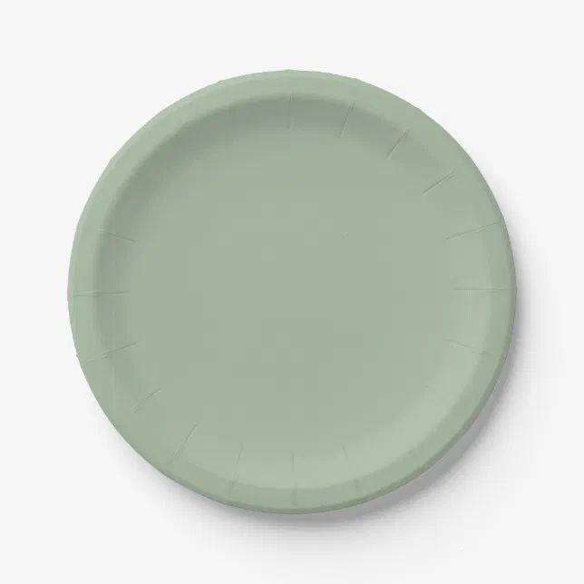 Sage Green Custom Branded Paper Plates | Zazzle
