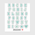 Sage Green Dainty Floral Monogram Alphabet Letters Sticker | Zazzle