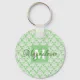 Sage Green Damask Keychain with Monogram | Zazzle