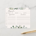 Sage Green Eucalyptus Greenery Leaves Recipe Card | Zazzle