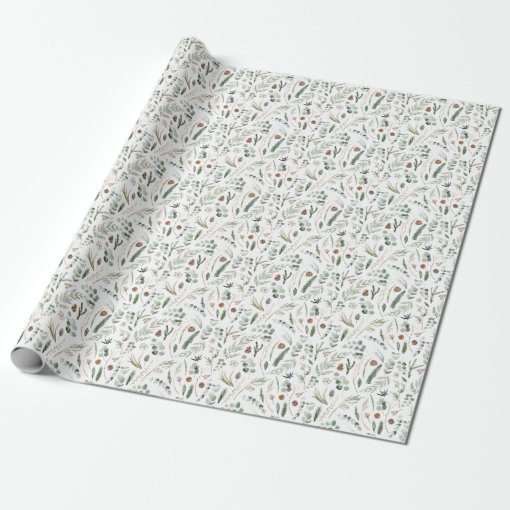 Sage green eucalyptus modern minimal botanical wrapping paper | Zazzle