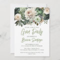 Sage Green Floral Graduation Grad Party Invitation | Zazzle