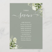 Sage Green Floral Seating Plan Table Number | Zazzle