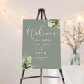 Sage Green Floral Wedding Welcome Sign | Zazzle