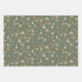 Sage Green Floral Wrapping Paper | Zazzle