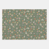 Sage Green Floral Wrapping Paper | Zazzle
