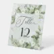 Sage Green Foliage Botanical Wedding Table Number Pedestal Sign | Zazzle