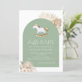 Sage Green Gender Neutral Hello Baby Shower Invitation | Zazzle
