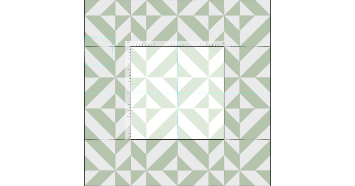 Sage Green Geometric Deco Cube Pattern Fabric | Zazzle
