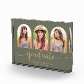 Sage Green Gold Arch Photo Graduation | Zazzle