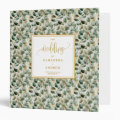 Sage Green Gold Eucalyptus Wedding 3 Ring Binder | Zazzle