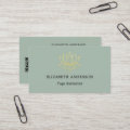 Sage green gold lotus flower Yoga Instructor Business Card | Zazzle