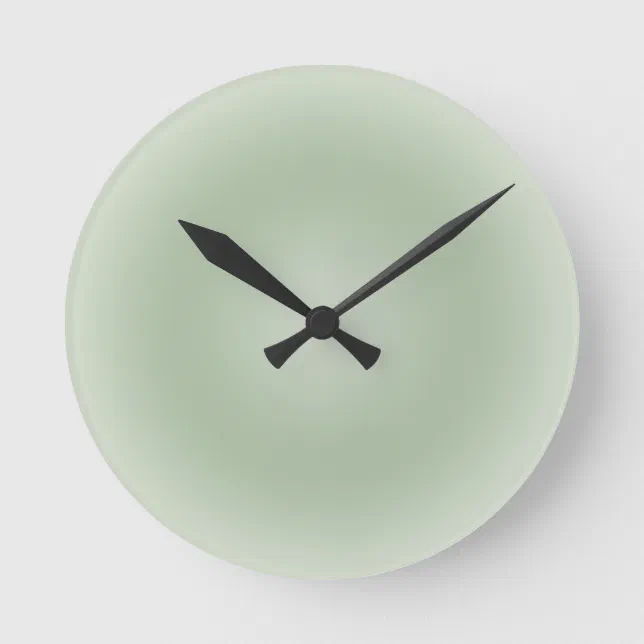 Sage Green Gradient Aura Round Clock | Zazzle