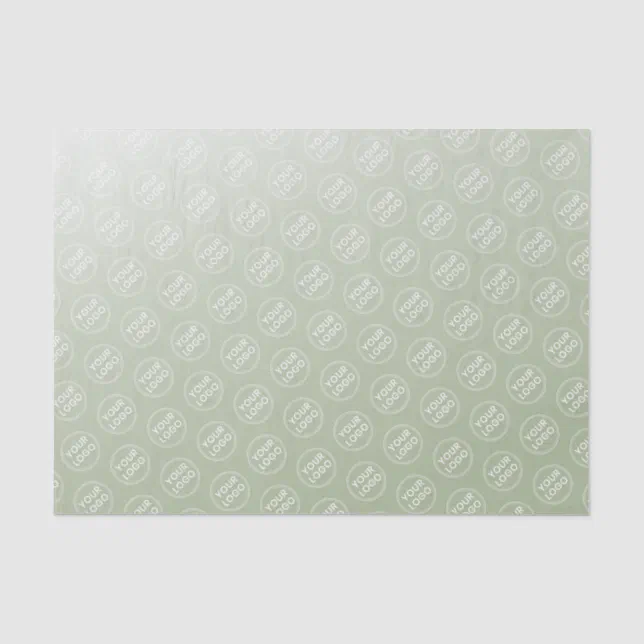 Sage green gradient logo business packaging tissue paper | Zazzle