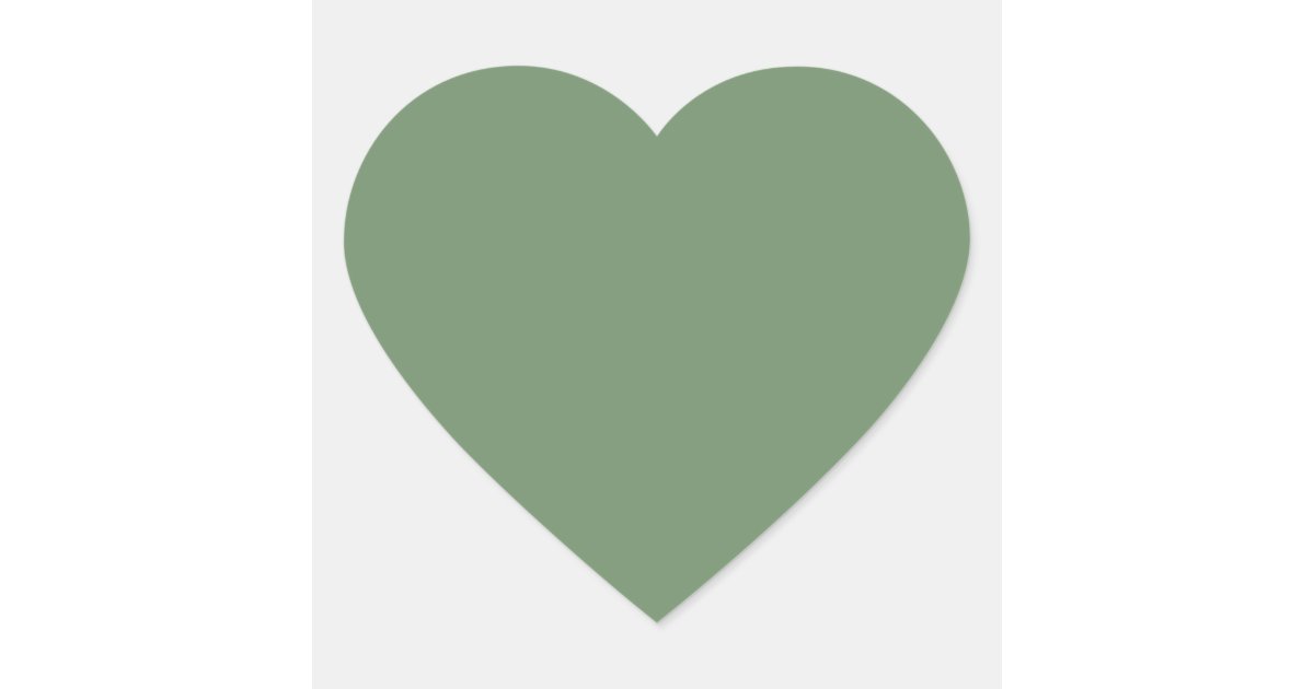 Sage Green Heart Sticker | Zazzle