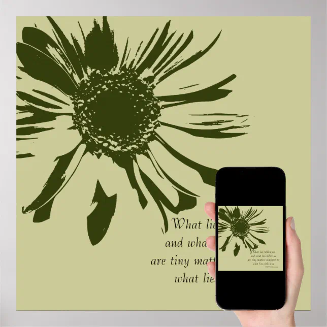 Sage Green Inspirational Floral Poster | Zazzle