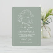 Sage Green Leafy Crest Monogram Wedding Program | Zazzle