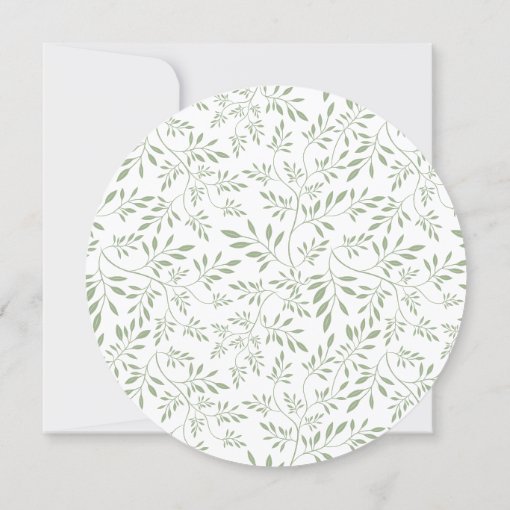 Sage green leaves pattern modern floral wedding Invitation | Zazzle