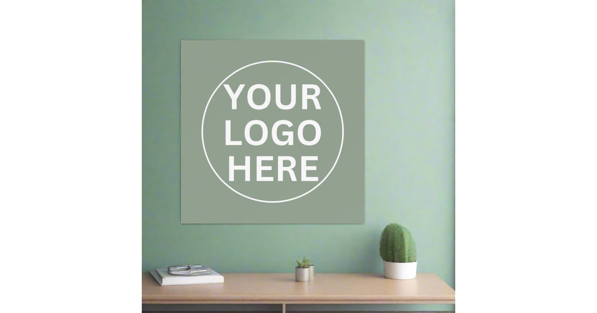 Sage Green Logo l Promotional Company Corporate Wall Decal | Zazzle
