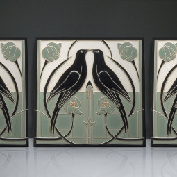 Sage Green Mackintosh Black Birds Art Deco Decor Ceramic Tile | Zazzle