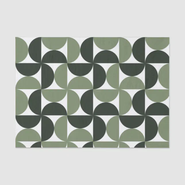Sage Green Mid Century Modern Pattern Tissue Paper | Zazzle