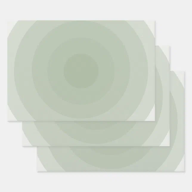 Sage Green Minimalist Circle Gradient Wrapping Paper Sheets | Zazzle