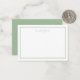 Sage Green Minimalist Monogram Two Border Note Card | Zazzle