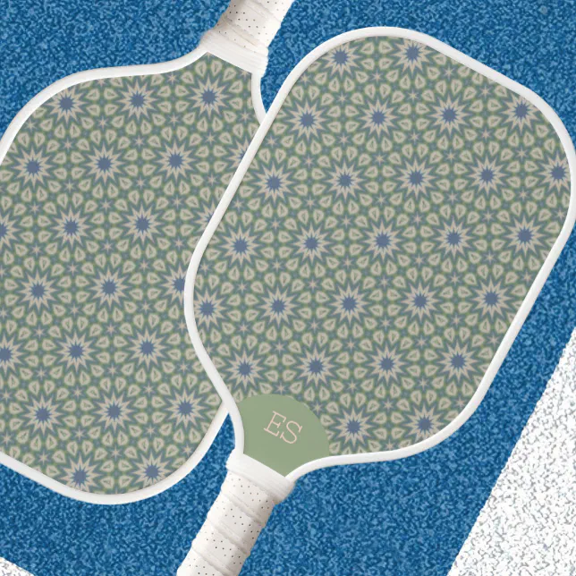 Sage Green Monogrammed Pickleball Paddle | Zazzle