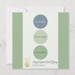 Sage Green Muted Color Palette Card | Zazzle