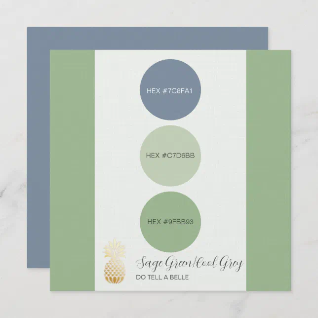 Sage Green Muted Color Palette Card | Zazzle