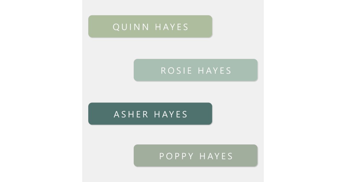 Sage Green Name Labels | Zazzle