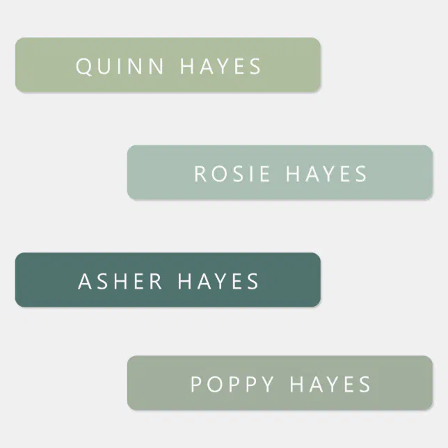 Sage Green Name Labels | Zazzle