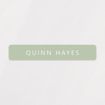 Sage Green Name Labels | Zazzle