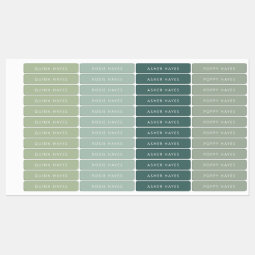 Sage Green Name Labels | Zazzle