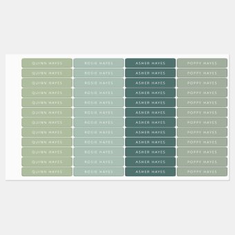 Sage Green Name Labels | Zazzle
