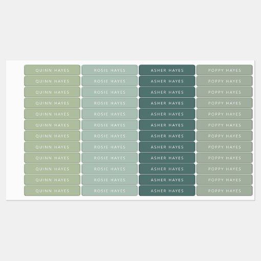 Sage Green Name Labels | Zazzle