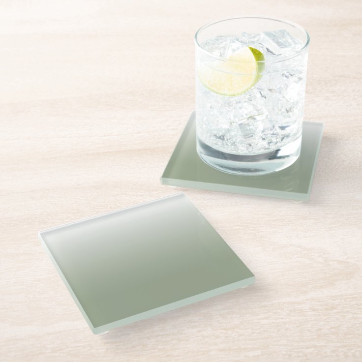 Sage Green Ombre Glass Coaster | Zazzle