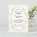 Sage Green Ornate Frame Wedding Invitation | Zazzle