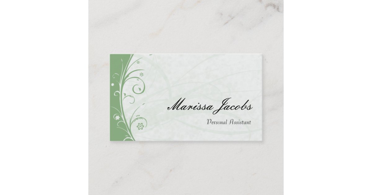 Sage Green Personal Assistant Business Card Zazzle