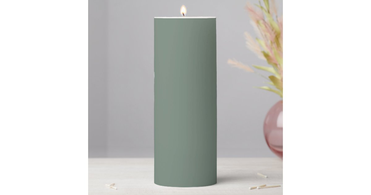 Sage Green Pillar Candle | Zazzle
