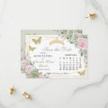 Sage Green Pink Floral Quinceanera 16th Calendar Save The Date | Zazzle