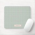 Sage Green Plaid Personalized Mouse Pad | Zazzle