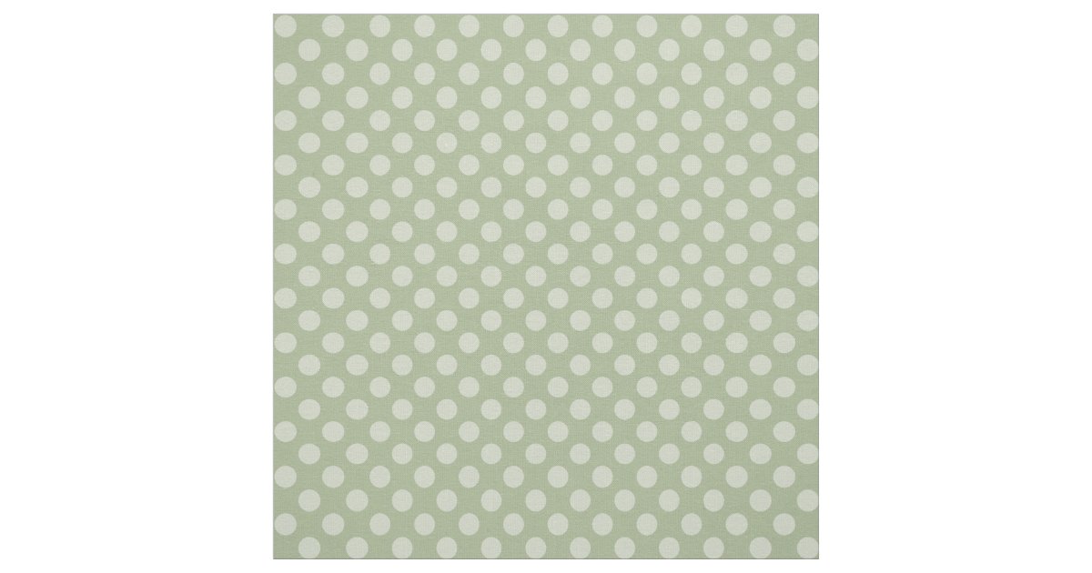 Sage Green Polka Dot Fabric | Zazzle